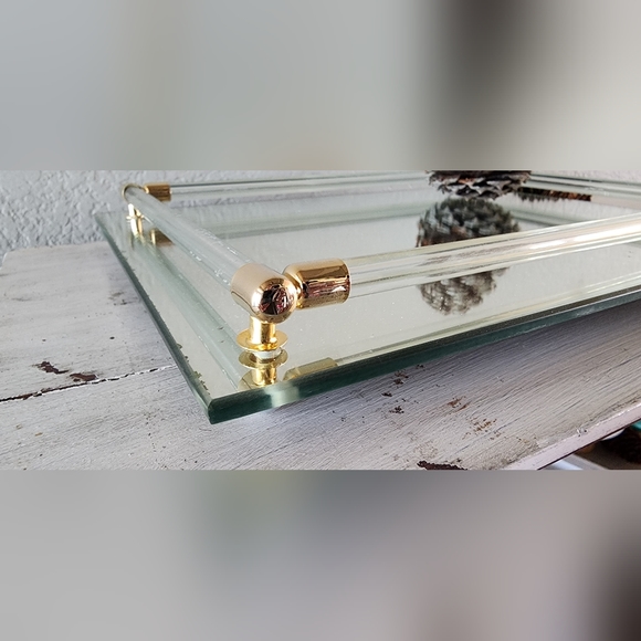 Avon | Accents | Vintage Avon Art Deco Mirrored Glass Vanity Tray W ...